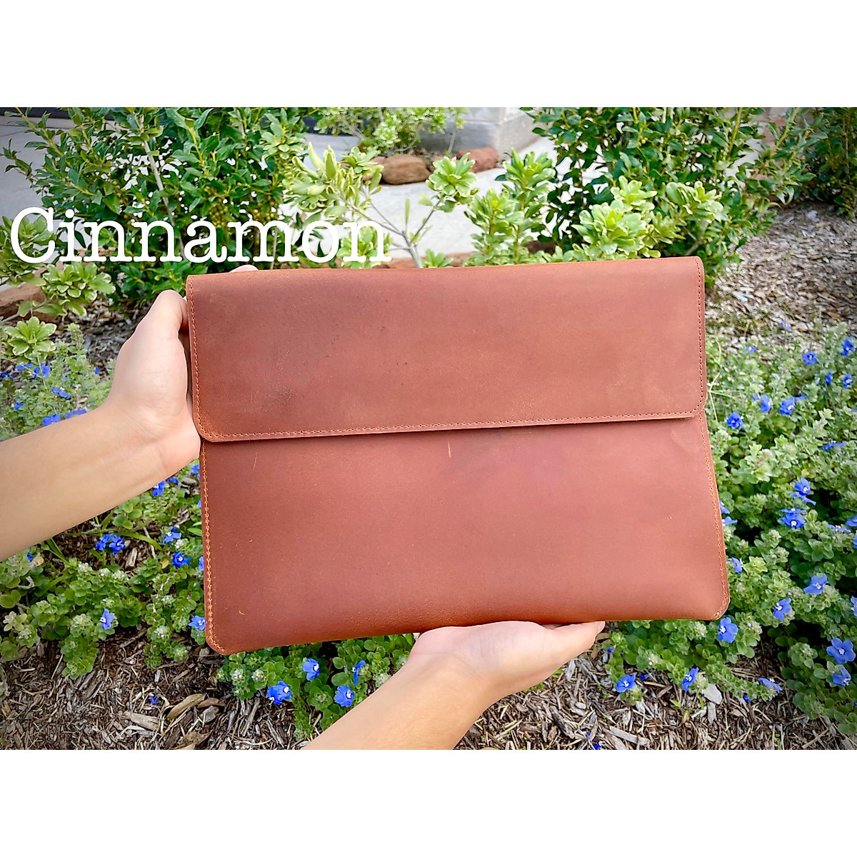 LUCASGIFT Compatible with MacBook Pro/Air 13" 15" 16" LEATHER LAPTOP SLEEVE, Leather Laptop Case, Personalized Laptop Sleeve, Leather Computer Case, Envelope Sleeve, Monogrammed gifts her him