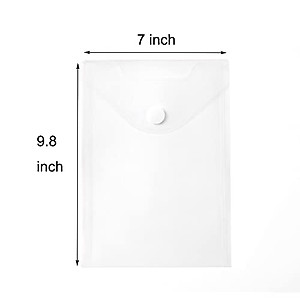 YOAVIP Small 7x9 A5 Clear Plastic Envelopes Hook Loop Closure 30 Packs