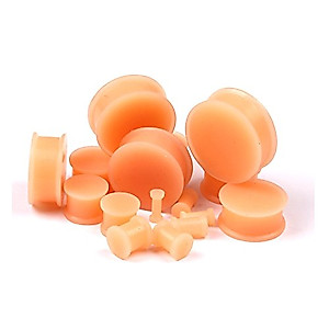 Pair of Flesh Skin Colored Plugs Hiding Hide Hider Retainer Silicone Ear Gauges Body Piercing Jewelry (00g(10mm))