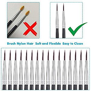 Miniature Detail Paint Brushes, Anezus 30 Pcs Paintbrushes Small Watercolor Artists Paint Brushes for Acrylics Oil Model Craft Nail Detail Painting, Size 00