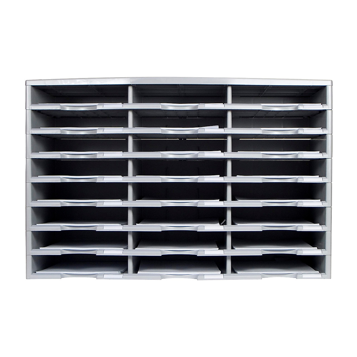Storex 24 Compartment Literature Organizer, Gray