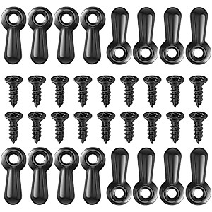 Picture Frame Hardware Backing Clips, 100 Pieces Photo Frame Turn Button Fasteners with 100 Pieces Screws Picture Framing Parts for Hanging Posters Drawing Crafts, Black