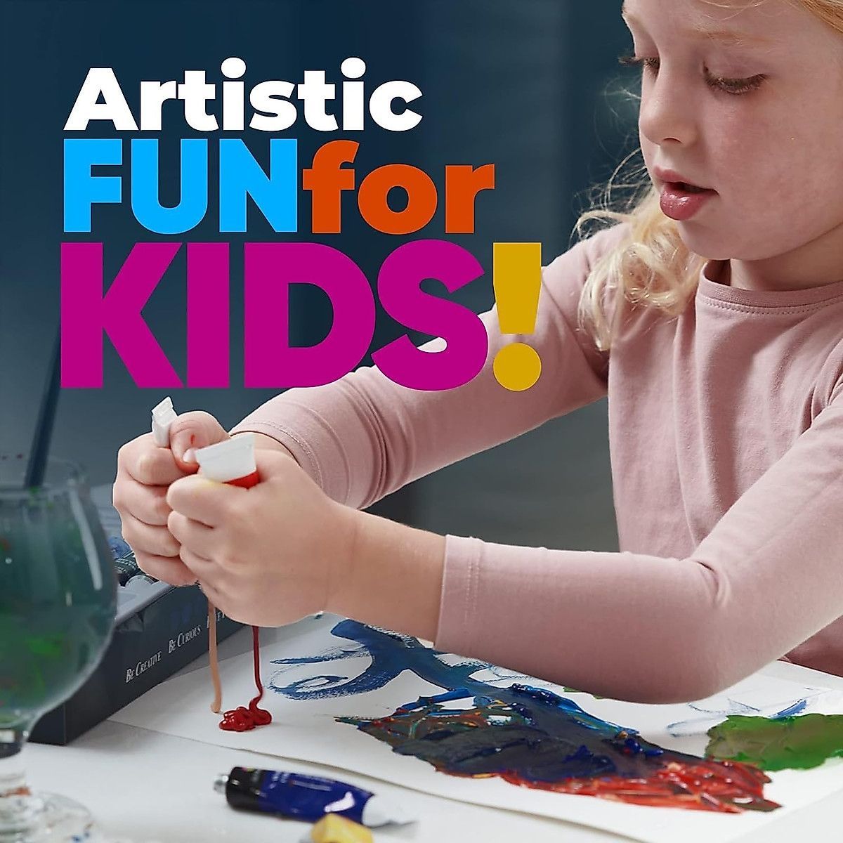 AEM Watercolor Paint Set – Includes 24 Colors (12mL Each), Brushes & Paper – Paint on Paper, Wood, Fabric, Ceramics & More – Great Starter Kit for Kids & Adults, Also Suitable for Professional Artists