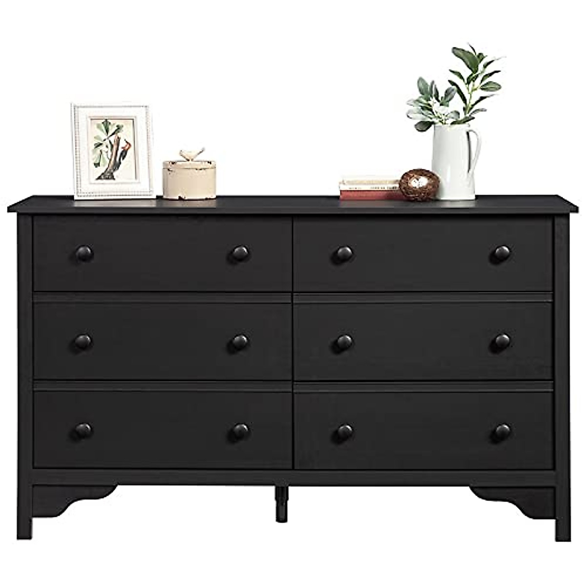 Sauder Dawson Trail 6-Drawer Bedroom Dresser in Raven Oak, Raven Oak Finish