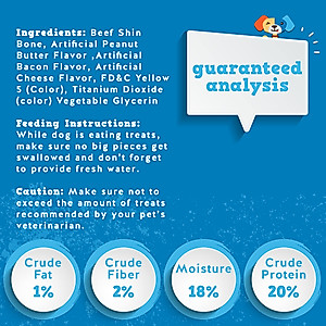 Jack&Pup Filled Dog Bones for Aggressive Chewers, 3-to-4-Inch Dog Chew Treats Dog Bone - Peanut Butter Flavor - All Natural Dog Bones Stuffed Dog Dental Treats - 4 Pack