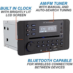 Car Stereo with Bluetooth,IRV Technology iRV63 Independent Zone 3 Wireless RV Radio,Supports HDMI ARC,APP,Digital Surround Sound,A&FM,DVD,MP4,CEC,NFC,Clock,3 Zones Wall Mount Car Audio Receiver