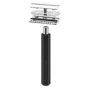 MÜHLE HEXAGON Graphite Double Edge Safety Razor (Closed Comb) For Men - Perfect for Every Day Use, Barbershop Quality Close Smooth Shave