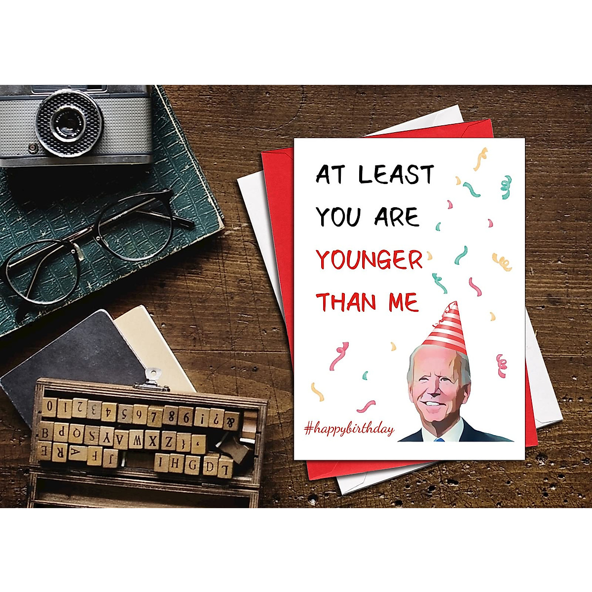 Ikassong Funny Birthday Card with 2 Envelopes 5.3 x 7.6 for Him Her Men Women