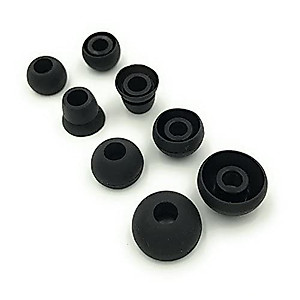 Black Replacement Earbud Tips for Beats Powerbeats3 Wireless Stereo Headphones - Small, Medium, Large, and Double Flange (Black)