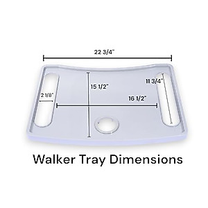Essential Medical Supply's Molded Walker Tray with Cup Holder - Perfect for Mobility and Transport, Fits Most Walkers and Provides Convenient Tray for Almost Any Folding Walker