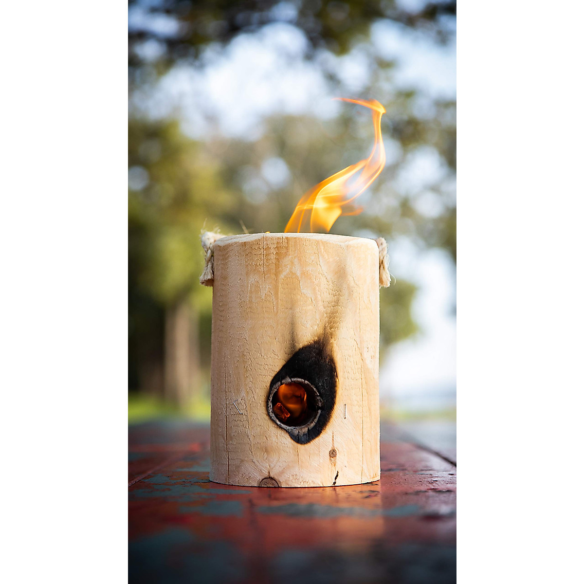 The Original OneLogFire (6) Pack | Swedish Fire Log | Swedish Torch | One Log Campfire | for Outdoor Firepit | Campfire | Bonfires | Fireplace