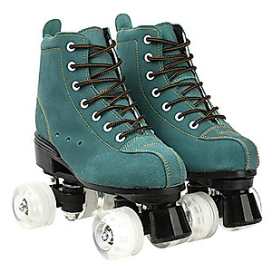 Comeon Classic Women Roller Skates,Unisex High-top 4 Wheel Roller Skates Double Row Roller Skates for Boys and Girls