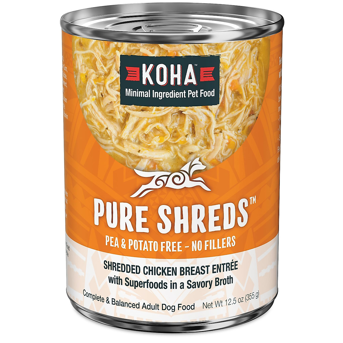 KOHA Pure Shreds Chicken Entrée for Dogs, 12.5oz Cans (Pack of 12)