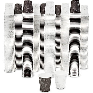 Juvale 3 oz Marble Small Paper Cups for Bathroom – 600 Pack Disposable Mouthwash Cups, Espresso Cups