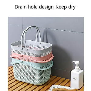 UUJOLY Plastic Organizer Storage Baskets with Handles, Shower Caddy Bins Organizer for Bathroom and kitchen (Blue)