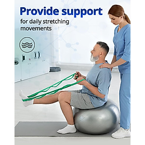 Trideer Stretching Strap Yoga Strap for Physical Therapy, 10 Loops Yoga Straps for Stretching, Non-Elastic Stretch Strap for Pilates, Exercise, Stretch Band for Women & Men with Exercise Book