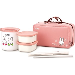 Thermos DBQ-255B LP Insulated Lunch Box, Approx. 0.6 Cups, Miffy Light Pink