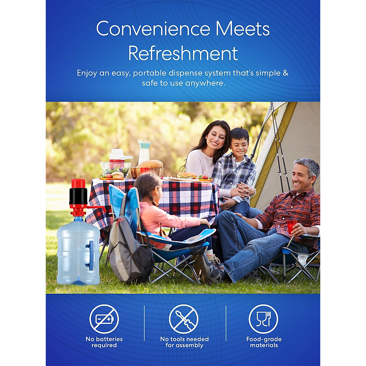 Brio Universal Manual Drinking Water Pump (Red/Black)