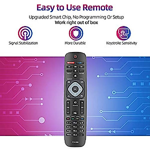 Gvirtue NH500UP/PHI-958 Replacement Remote Fits for Philips LED LCD TV Smart Ultra HDTV 50PFL5601/F7 65PFL5602/F7 55PFL5602/F7 50PFL5602/F7 43PFL5602/F7 32PFL4902/F7 40PFL4901/F7 43PFL4901/F7