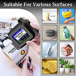 HXUANJET MINI127 Portable Handheld Inkjet Printer,Mini Handheld Printer with 2.4 Inch LED Touch Screen Pocket Inkjet Coding Machine for DIY Printing/QRcode/Barcode/Date/Logo/Batch Series Number etc