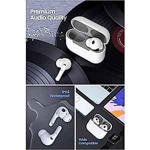 PANKELA Wireless Earbuds, Bluetooth 5.3 Headphones with Stereo HD Mics, Wireless Headphones ENC Noise Cancelling Earbuds, 30H Playtime Sports for iOS Andoird