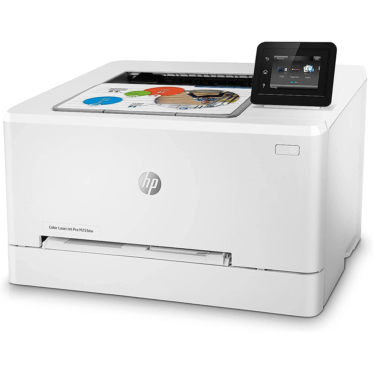 HP Color Laserjet Pro M255dw Wireless Laser Printer Single-Function, White - 22 ppm, 600 x 600 dpi, 8.5 x 14, Auto Duplex Printing, 2.7" Touchscreen, Ethernet, Cbmou Printer Cable