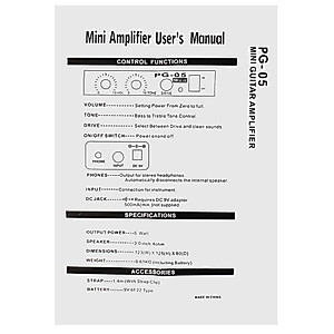 YMC PG-05 5W Electric Guitar Amp Portable Amplifier Speaker with Volume Tone Control
