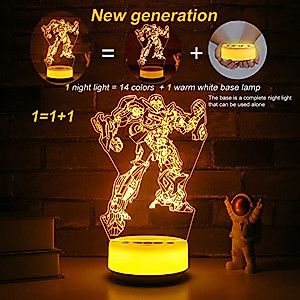 SHINECLOUD Transformers Bumblebee Robot Light Camaro Race car Night Light Side Table Lamp as Gifts for Kids or Adults, Décor Light for Kids Room/Living Room,Birthday Gift for Boys and Girls