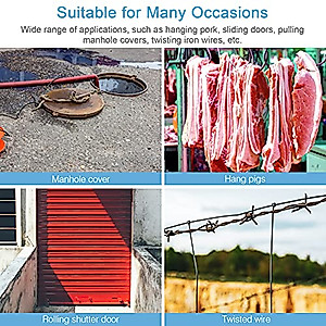 DOITOOL Stainless Steel T Hook Manhole Cover Hook T- Handle Meat Boning Hook Spring Pull Hook Lift Hooks for Kitchen Butcher Shop Restaurant BBQ Tool