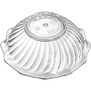 Elsjoy Set of 12 Plastic Dessert Bowls, 7 Oz Clear Small Plastic Bowls Mini Snack Bowl, 4.7 Inch Stackable Serving Bowls for Ice Cream, Candy, Nut, Fruits, Flower Shape