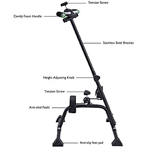 Pedal Exerciser Bike Hand Arm Leg and Knee Peddler Adjustable Fitness Equipment for Seniors, Elderly Home Pedal Exercise Bike for Total Body, with Gift Box