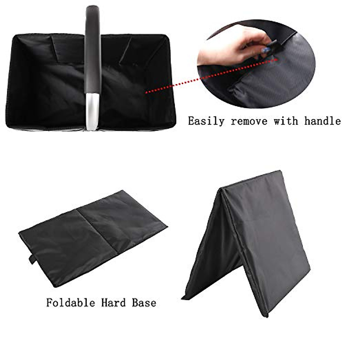 ALLCAMP OUTDOOR GEAR Folding Picnic Basket/Grocery Basket/Laundry Basket /28L Extra Large Market Baske Collapsible Portable(Large-Gray)