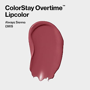REVLON Liquid Lipstick with Clear Lip Gloss, ColorStay Overtime Lipcolor, Dual Ended with Vitamin E, 380 Always Sienna, 0.07 Fl Oz (Pack of 1)