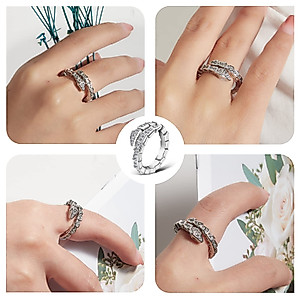 GEVOLCM Au750 Alloy Ring, Diamond Set Alloy Ring, Unique Snake Diamond Ring, Best Gift
