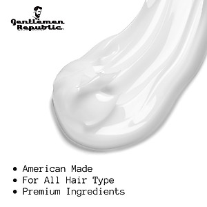 Gentlemen Republic 16oz Refined Hair Gel for Men - Premium Men's Hair Styling Product, 24 Hour High Hold & Shine. No Beeswax, Alcohol, or Parabens, Humidity Resistant