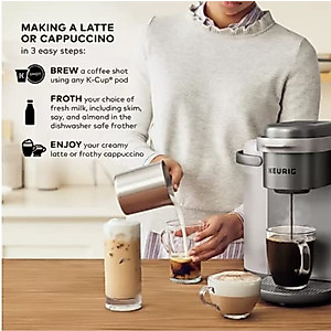 Keurig K-Cafe C Single Serve K-Cup Pod C Latte and Cappuccino Maker, 12, Nickel