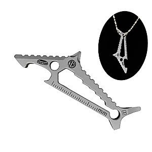 Tacray Titanium Shark-shaped multitool with bottle opener，hexagonal spanner and screwdriver,Titanium creative pendant.