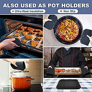 Walfos Silicone Trivets For Hot Pots and Pans - Heat Resistant Hot Pads For Kitchen Counter- Multi-Purpose & Versatile Trivet Mat - Durable & Flexible Silicone Hot Pad