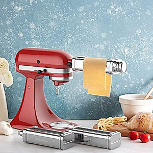 Pasta Maker Attachment for KitchenAid Mixer 3 Set Include Pasta Sheet Roller, Spaghetti, Fettuccine Cutters Pasta attachment Stainless Steel Accessories for KitchenAid by InnoMoon