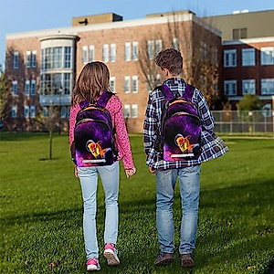 TropicalLife Goldfish Galaxy Space Astronaut Hat Large Backpack for Women Men Lightweight Laptop Backpack Water Resistant Carry On Backpack Computer Hiking Travel Rucksack Casual Daypack Shoulder Bag