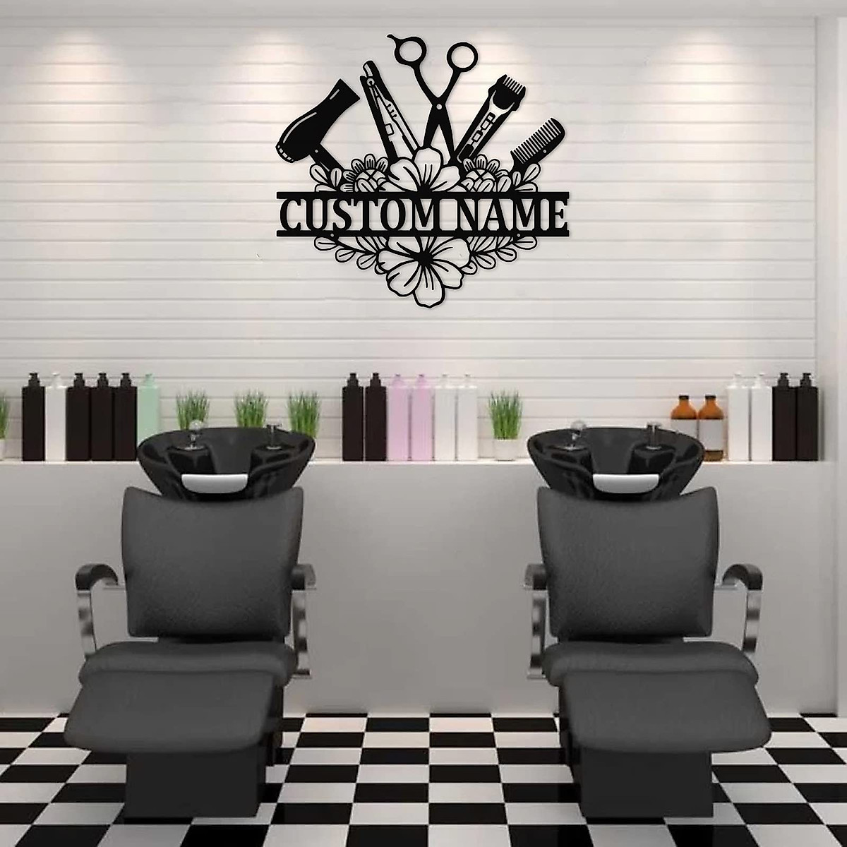 Personalized Hair Stylist Metal Sign Art, Custom Hair Stylist Monogram Metal Sign, Hair Stylist Gifts, Job Gift, Hair Salon Gifts, Salon Decor for Hair Stylist, Hair Salon Decor, Salon Decoration