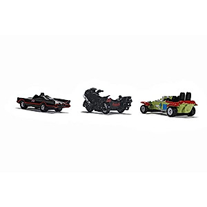 Jada Toys Nano Hollywood Rides Batman 1966 Classic TV Series 3 PK, Black,olive