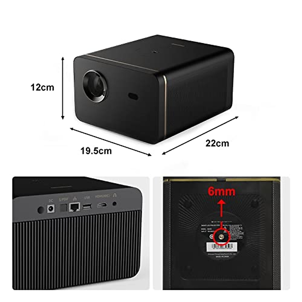 M4000 Full HD Projector 2000ANSI with 1080p 3D Video Support 4K Projector Home Theater Large Screen Play Game with PS5 ( Color : and 3D )