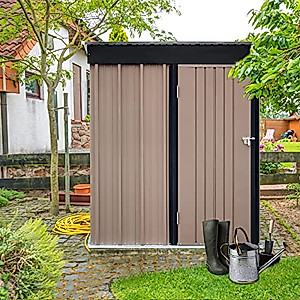Polar Aurora 5 x 3 FT Outdoor Metal Storage Shed, Steel Garden Shed with Single Lockable Door, Tool Storage Shed for Backyard, Patio & Lawn (5 * 3 ft)