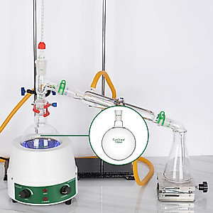 FunChem Single Neck 1 Neck Round Bottom Flask RBF, Glass Boiling Flask with 24/40 Standard Taper Outer Joint, 500 ml