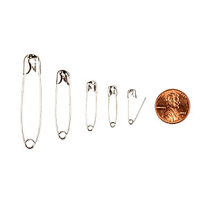 SINGER 00302 Safety Pins Value Pack, Assorted Sizes, 200-Count,