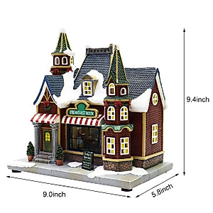 MOMENTS IN TIME Resin Christmas Village Building, Breakfast Nook with LED Lights and Christmas Music - Battery Operated (not Included) (Optional 4.5V Adapter not Included)