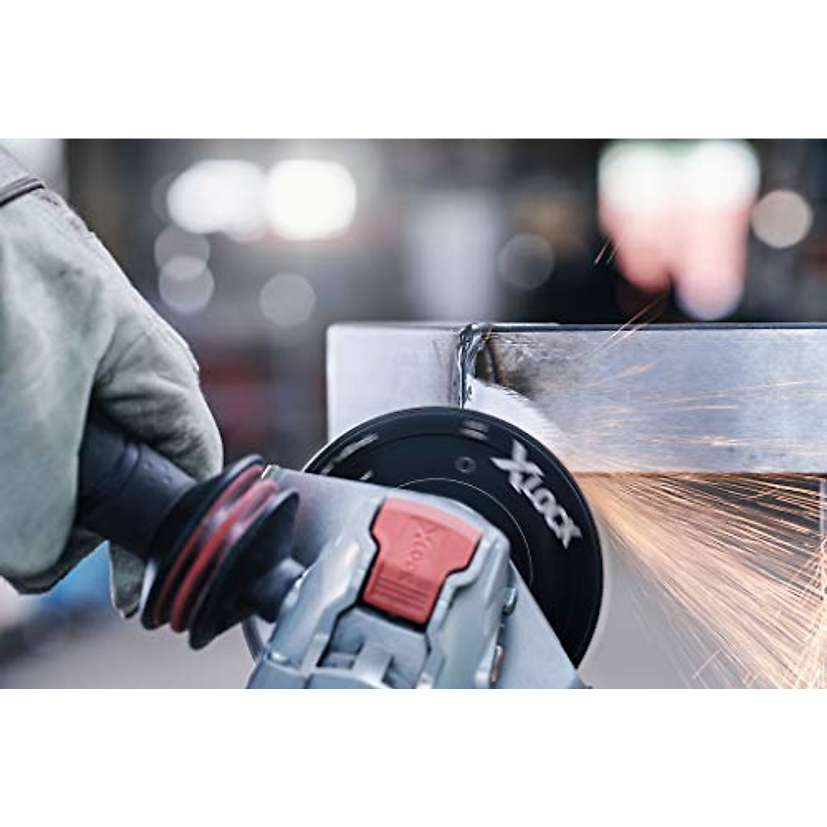 BOSCH MGX0500 5 In. X-LOCK Backing Pad with X-LOCK Clip - Medium Hardness, Use with Fiber Discs, for Applications in Metal Surface Finishing, Weld Blending, Rust Removal