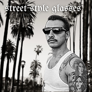 ShadyVEU Super Dark Sunglasses 100% UV Protection | Eazy E Lowrider Cholo Vintage Flat Top OG Biker Shades (Black)