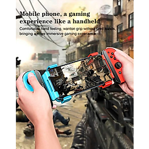 Joso Switch Joy-Con Grip Holder with Cell Phone Mount, Compatible with All iOS 16.0+ iPhones, Easy to Install & Stable, Enjoy Mobile Games, COD, Genshin Impact, Switch Accessories, Not for Android